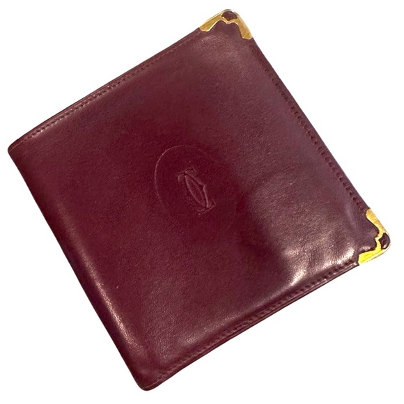 Cartier | Bags | Rare Cartier Red Must De Cartier Leather Bifold Wallet ...